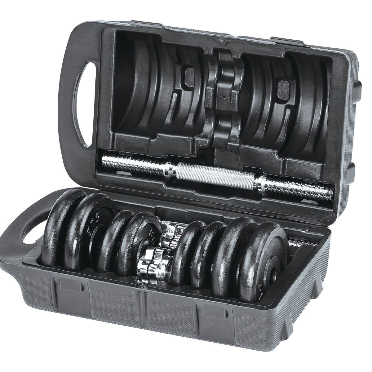PRCTZ 40lb Adjustable Cast Iron Dumbbell Set with Storage Case
